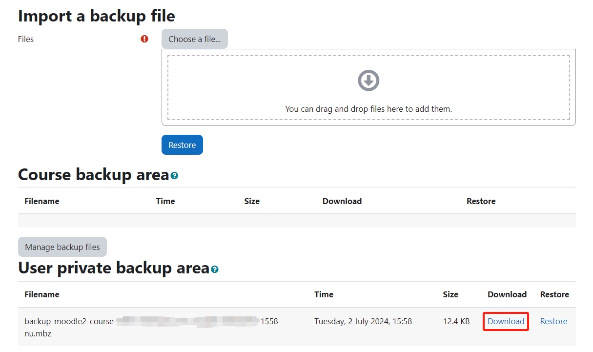 Module migration - backup module - Knowledge Base